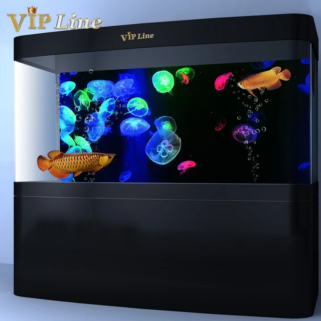 AQUARIUM BACKGROUND POSTER Jellyfish PVC Fish Tank Decorations ...