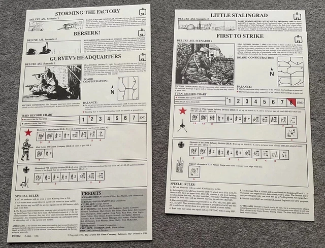 ADVANCED SQUAD LEADER Deluxe ASL Streets of Fire Scenarios DASL 1-10 £ ...