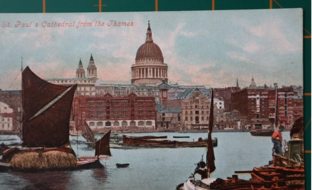 ANCIENNE CARTE POSTALE London St.PAUL'S Cathédrale De la Rivière Thames ...