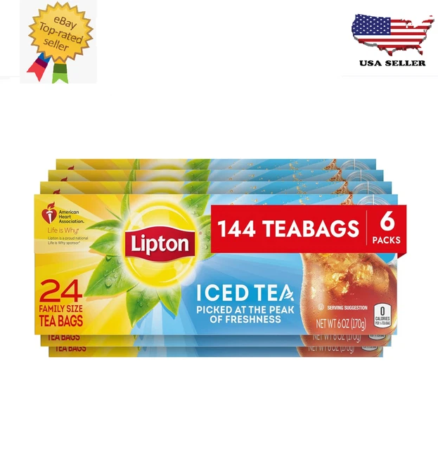 LIPTON UNSWEETENED ICED Tea Bags, Family Size Tea Bags, 144 Total 24ct ...