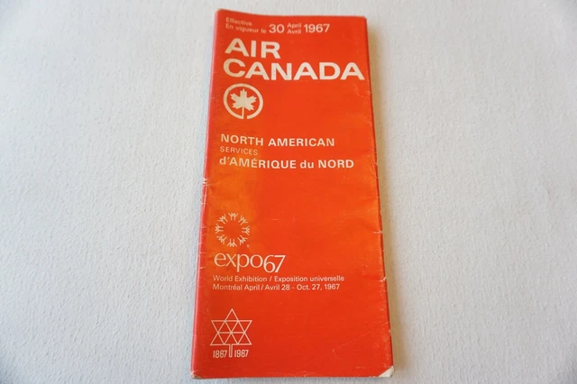 1967 AIR CANADA Airways Airline Aviation Timetable Schedule North ...