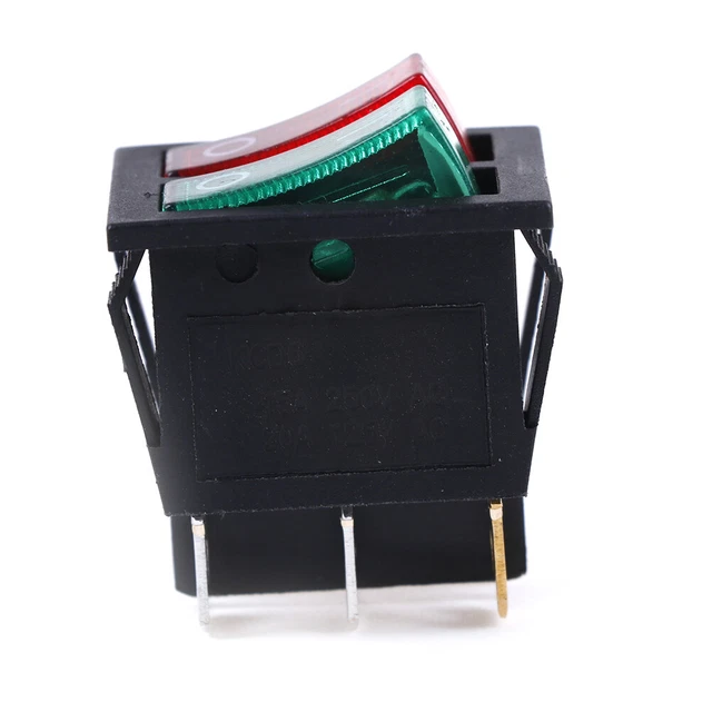 6 PIN ON/OFF double spst rocker boat switch 250V/15A 125V/20A red green ...