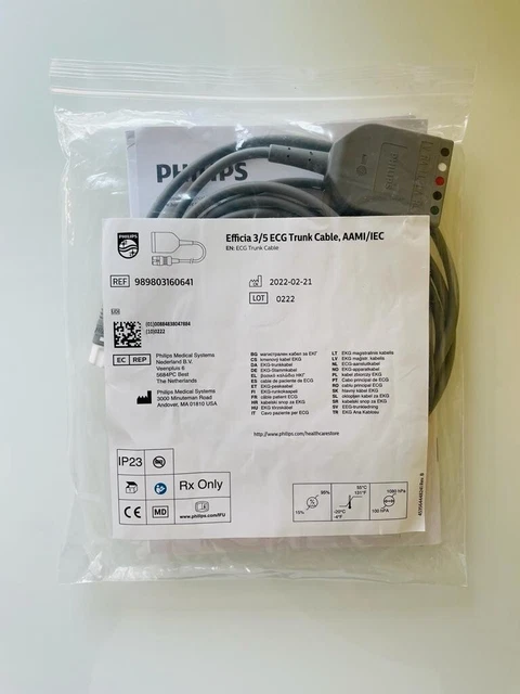 PHILIPS EFFICIA 3/5 ECG Trunk Cable AAMI/IEC 989803160641 $265.64 ...