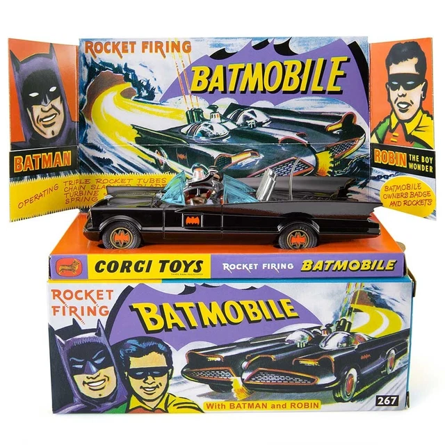 CORGI MODEL CLUB 267 Gloss Batmobile Rocket Firing Batman & Robin ...