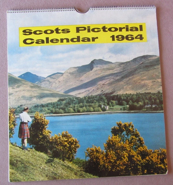 VINTAGE 1964 SCOTS Pictorial Calendar * Scotland Scenery Castles Lochs ...