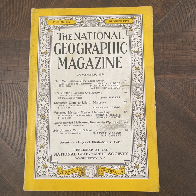NOVEMBER 1956 NATIONAL Geographic Magazine £3.73 - PicClick UK