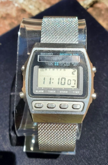 VTG 1980'S SEIKO Silver Wave A557-502A Sports 100 Men's DIGITAL Watch RETRO COOL $205.52 ...
