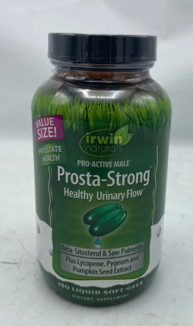 IRWIN NATURALS PRO-ACTIVE Male Prosta-Strong Healthy Urinary Flow 180ct ...