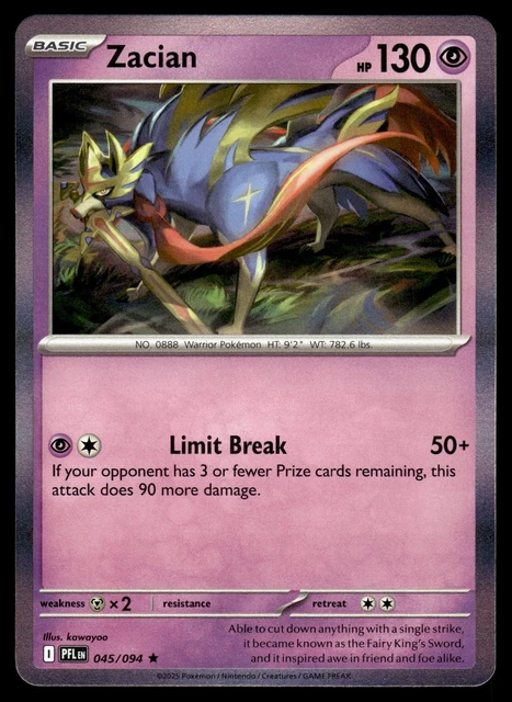 ZACIAN - 045/094 Rare Phantasmal Flames Pokemon Holo NM $1.50 - PicClick AU