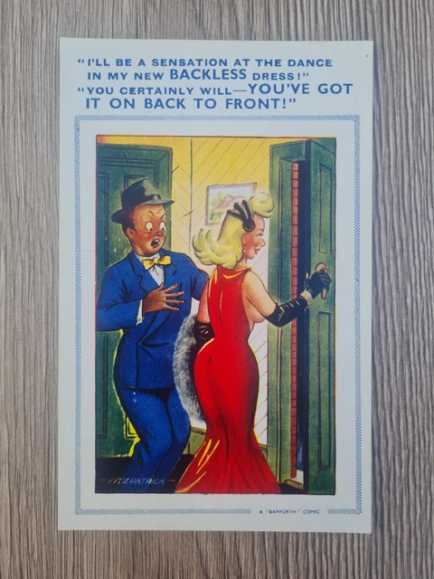 VINTAGE BAMFORTH COMIC unused postcard #1293 artist FITZPATRICK brown ...