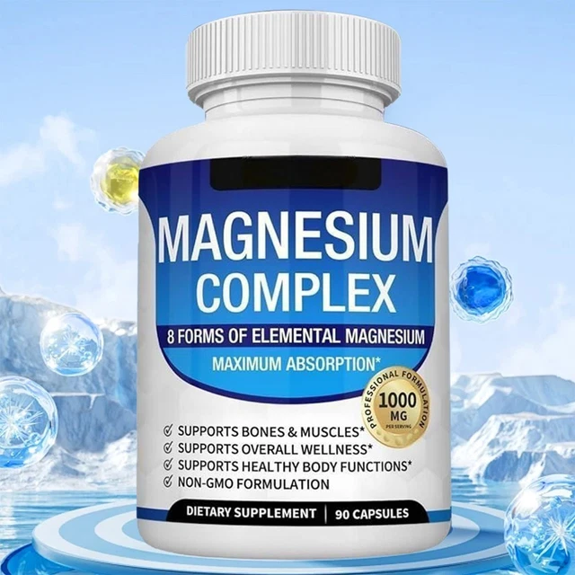 1-3X MAGNESIUM COMPLEX 1000mg -Muscle & Bone Health -Magnesium Malate ...