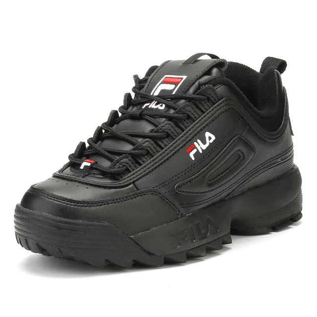 FILA DISRUPTOR II Premium Black Trainers Chunky Platform Sole Womens ...