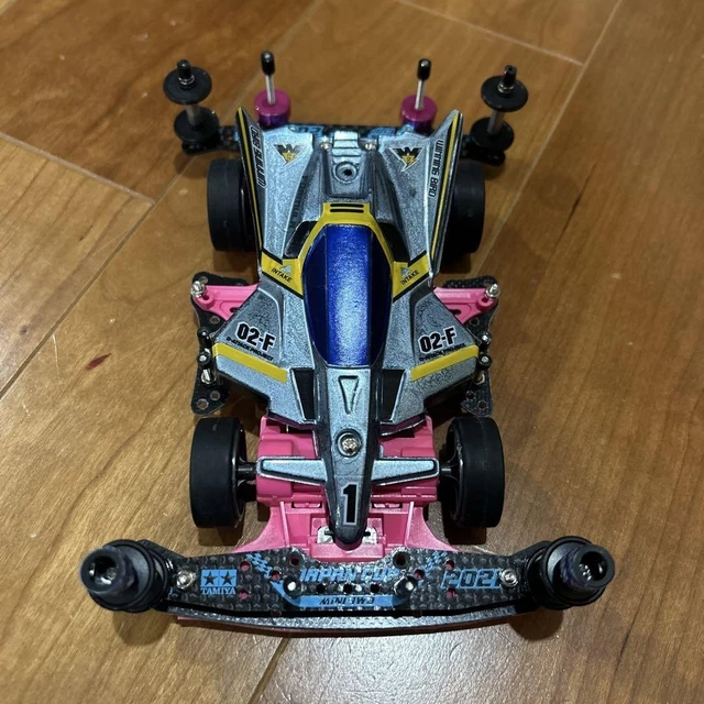TAMIYA MINI 4WD VS Chassis Pink Lackiert Karosserie Carbon Streben Mod ...