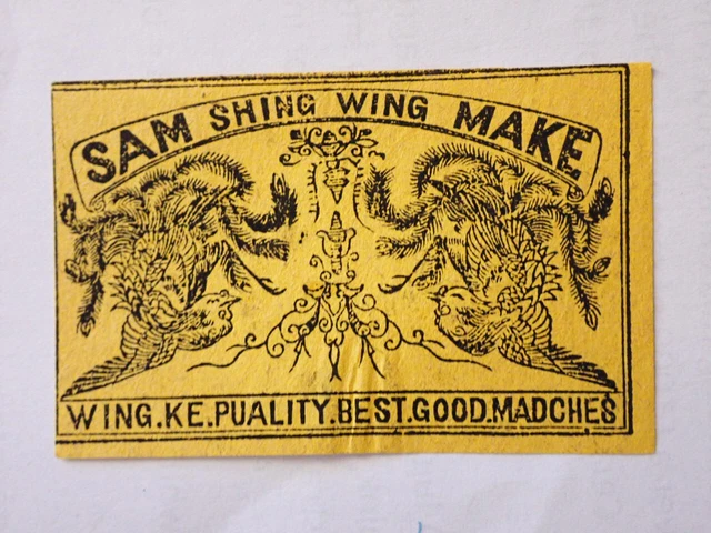 SAM SHING WING MAKE MATCH BOX LABEL c1920s MADE in JAPAN $8.00 ...