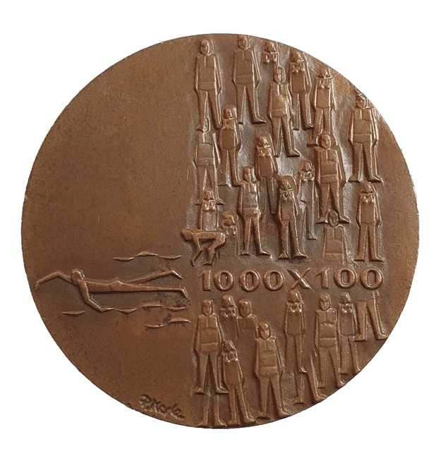 MEDAILLE BRONZE 1969 - "NATATION 1000X100", 50mm, 67gr EUR 18,66 ...