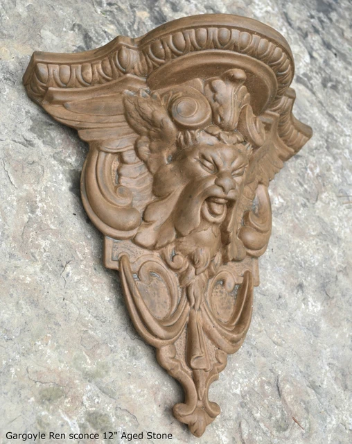 GARGOYLE SATYR WALL Shelf corbel Grotesque goblin sculpture NEO-MFG 12 ...