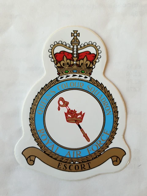 RAF ROYAL AIR Force Queens Colour Squadron Crest Sticker £5.92 ...