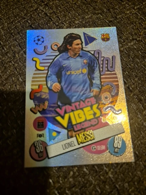 LIONEL MESSI VINTAGE Vibes Legend Match Attax 2024/2025 Barcelona 24/25 ...
