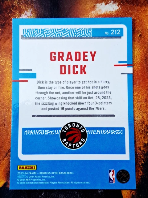 2023-24 PANINI DONRUSS Optic - Rated Rookie Gradey Dick #212 (RC ...
