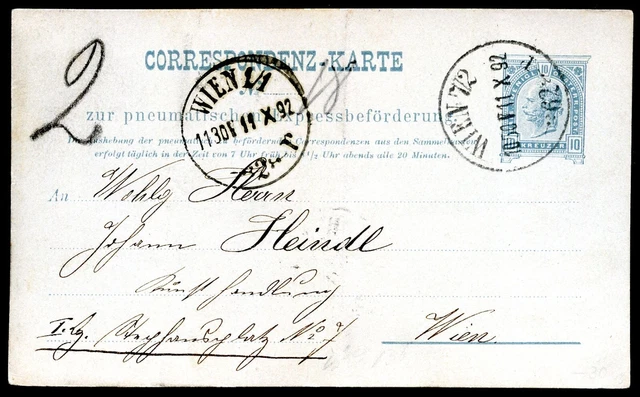 CARTOLINA POSTALE TUBOLARE RP14a Vienna 7/2 1892 cat.18,00 € EUR 5,00 ...