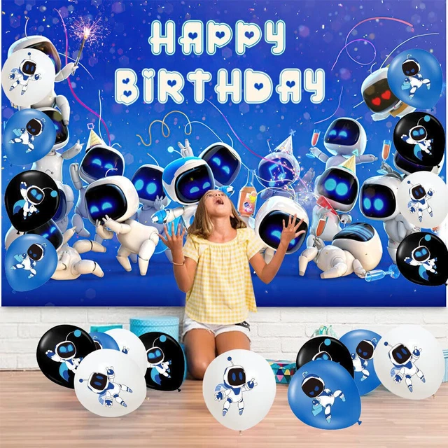ASTRO BOT PARTY Supplies Party Decorations Set Balloons Cake Topper ...