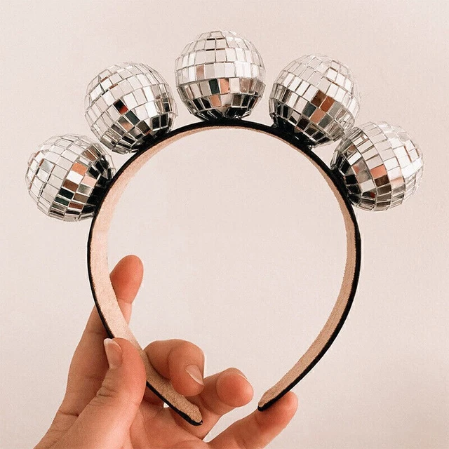 SILVER DISCO BALL Headband for Party Costume Accessories Headpiece ...