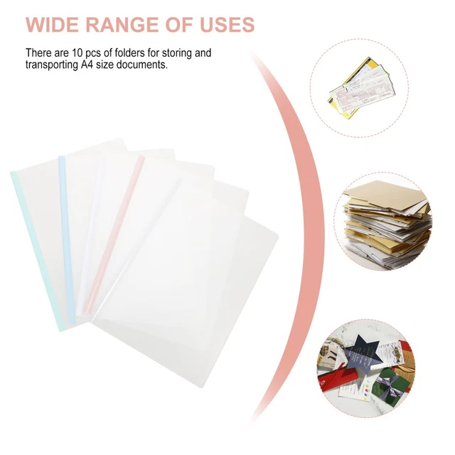 10 PCS FOLDER for Papers File Sliding Clip Document Folders Organizer ...