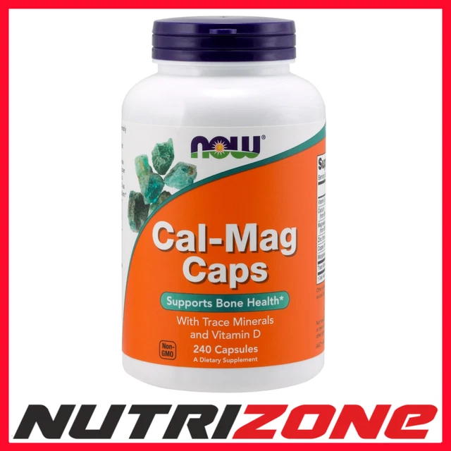 NOW FOODS CAL-MAG Caps Calcium Magnesium Vitamin D Bone Health- 240 ...