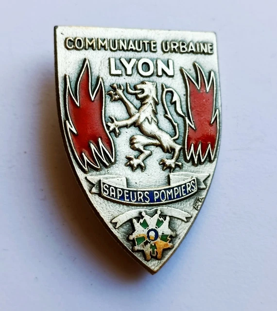 INSIGNE ANCIEN SAPEURS Pompiers Lyon Vintage french Firefighter Badge ...