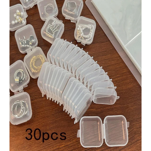 30PCS MINI CLEAR Plastic Small Box Case Storage Container For Jewelry ...