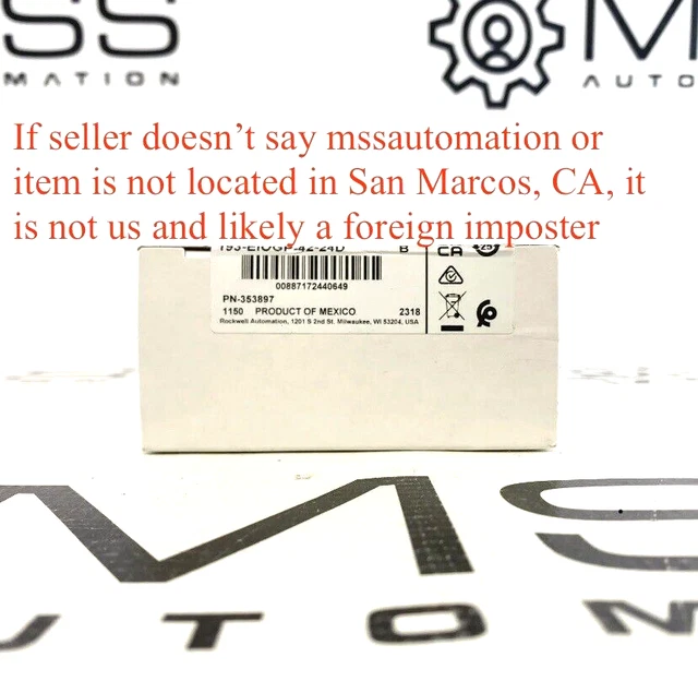 ALLEN BRADLEY 193-EIOGP-42-24D E300/E200 24VDC Control Module SER B USA ...