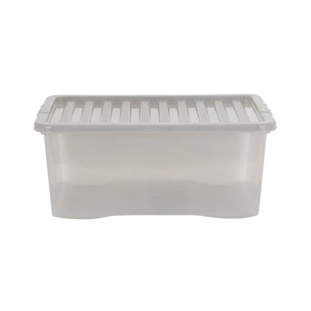 WHAM 3 X Crystal 45 Liter Plastic Storage Box 60 x 40 x 25 cm - Tint ...