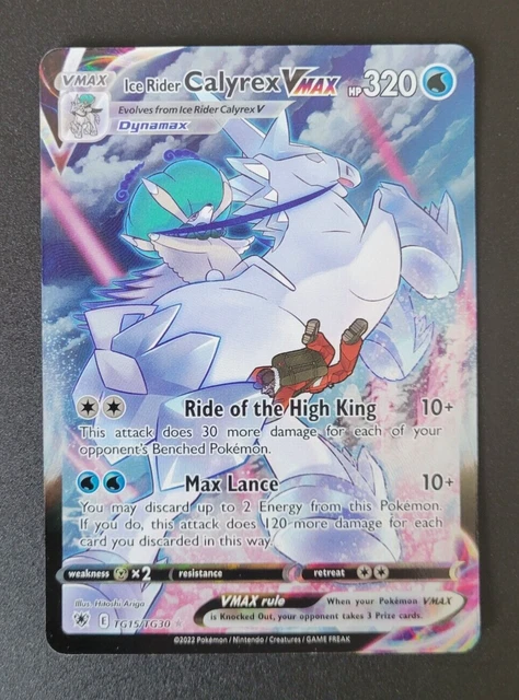 ICE RIDER CALYREX VMAX TG15/TG30 Astral Radiance Full Art Pokemon Card ...