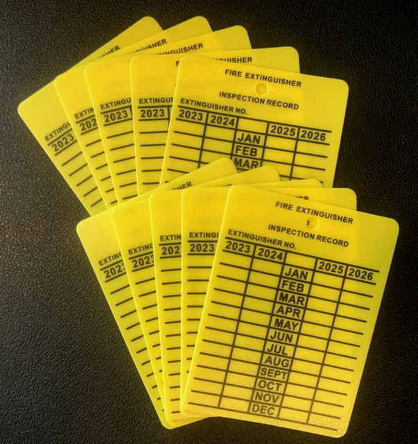 🔥🧯50-PLASTIC FIRE EXTINGUISHER 4-Year Inspection Tags 2023-2024-2025 ...