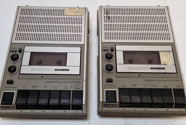 2X PHILIPS N2234 FULL AUTO STOP CASSETTEN PLAYER Ungetestet ...