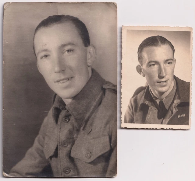 WW2 BRITISH ARMY Soldier Photos 1945 Portraits Uniform & Ribbon Bar ...