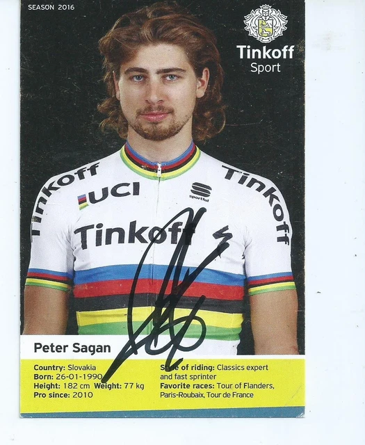 TOUR DE FRANCE CYCLISME autographe de PETER SAGAN team TINKOF EUR 15,00 ...