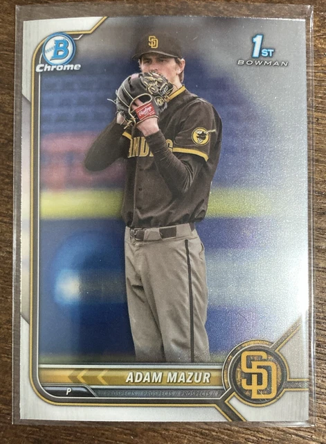ADAM MAZUR 2022 Bowman Draft 1er chrome #BDC-4 San Diego Padres ...