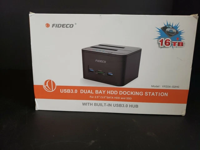 FIDECO USB 3.0 HDD Docking Station Dual-Bay Docking Station YPZ04-S2HC Free Ship EUR 37,74 ...