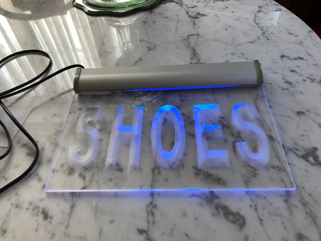 SHOP DISPLAY NEON Blue Lights Up Shoe Sign £40.24 - PicClick UK