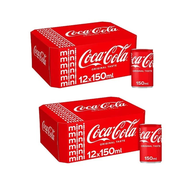 SOFT DRINKS MINI Cans 150ml: Coca-Cola Regular 150ml - 24 Pack, Boxed ...