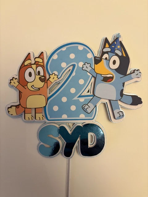 PERSONALISED BLUEY INSPIRED, cake topper 3D Shaker with Name and Age £6 ...