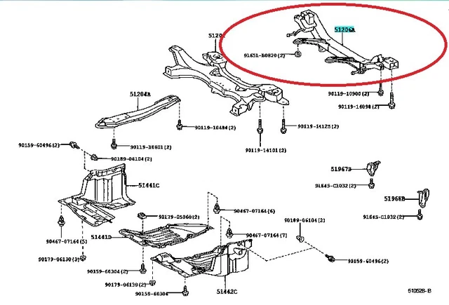 TOYOTA CELICA GEN 7 99-06 Genuine Toyota Rear Subframe 51206-20130 £209 ...