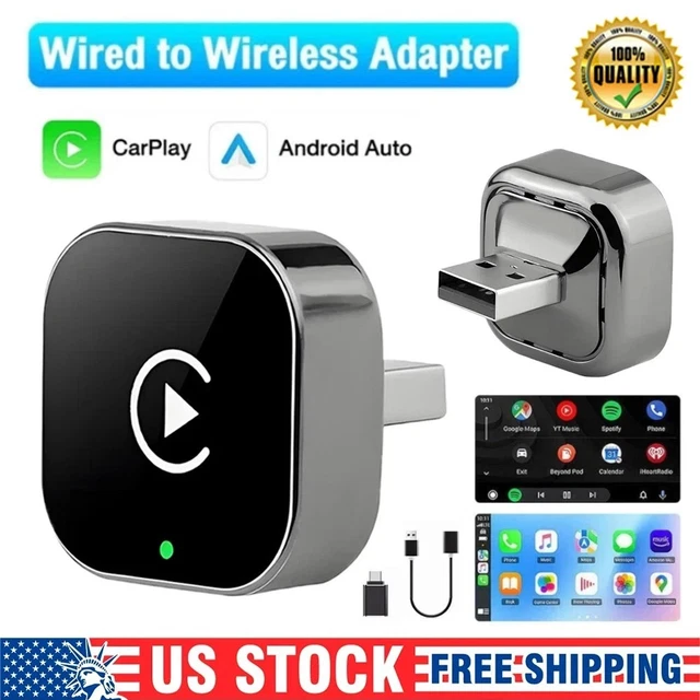 2025 USB WIRELESS CarPlay Adapter For iPhone Apple Wireless Dongle Plug ...