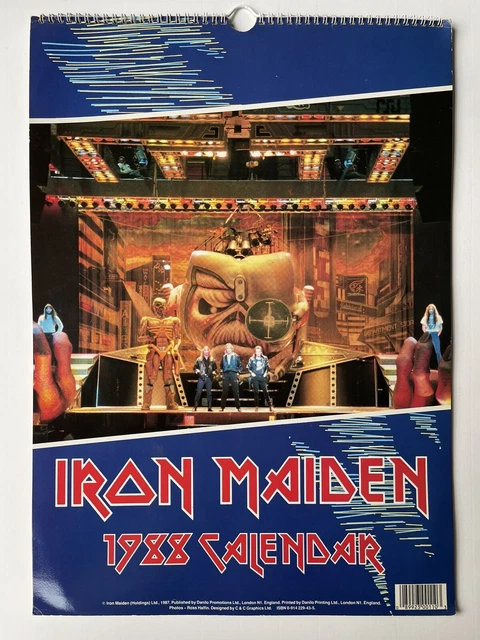 IRON MAIDEN OFFICIAL Calendar 1988 Original Rare A3 Vintage Never ...