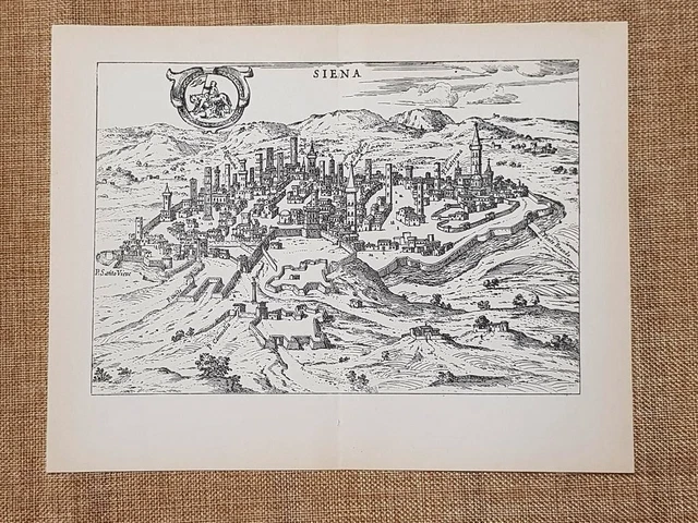 CARTA O MAPPA di Siena Itinerario d'Italia Anno 1747 Scotto Ristampa ...