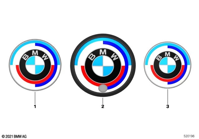 BMW GENUINE BADGE BMW 50 Years M 82mm Diameter Fits F44 F91 F92 F93 ...