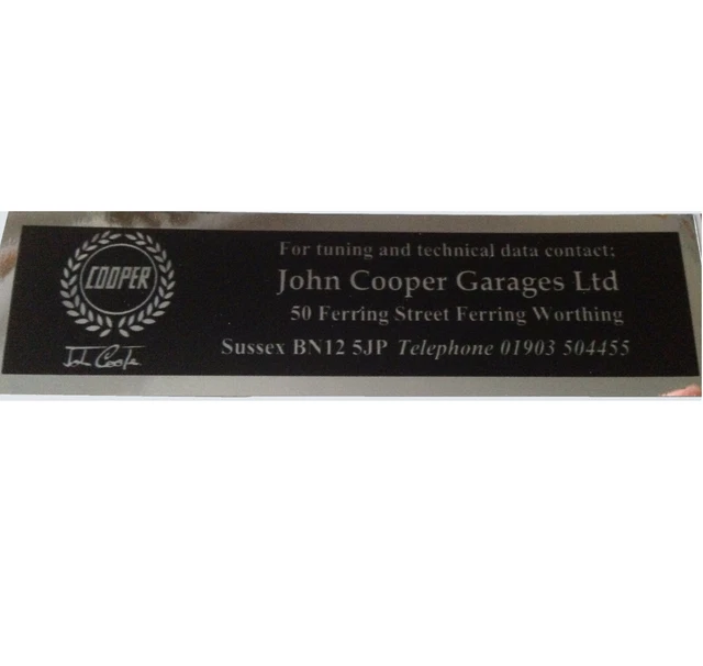 JOHN COOPER ROCKER Cover Sticker Mini 1.3i RSP 'S' Works Spi Mpi Seven ...