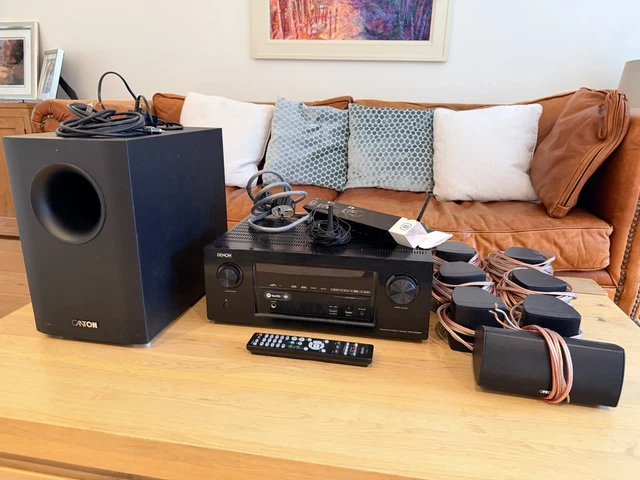 FULL 7.1 SURROUND Sound System Denon AVR-X2300W & 7.1 Canton Speakers ...