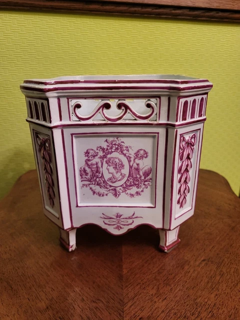 CACHE POT EN Faïence de Gien 1871 décor Saxe EUR 60,00 - PicClick FR